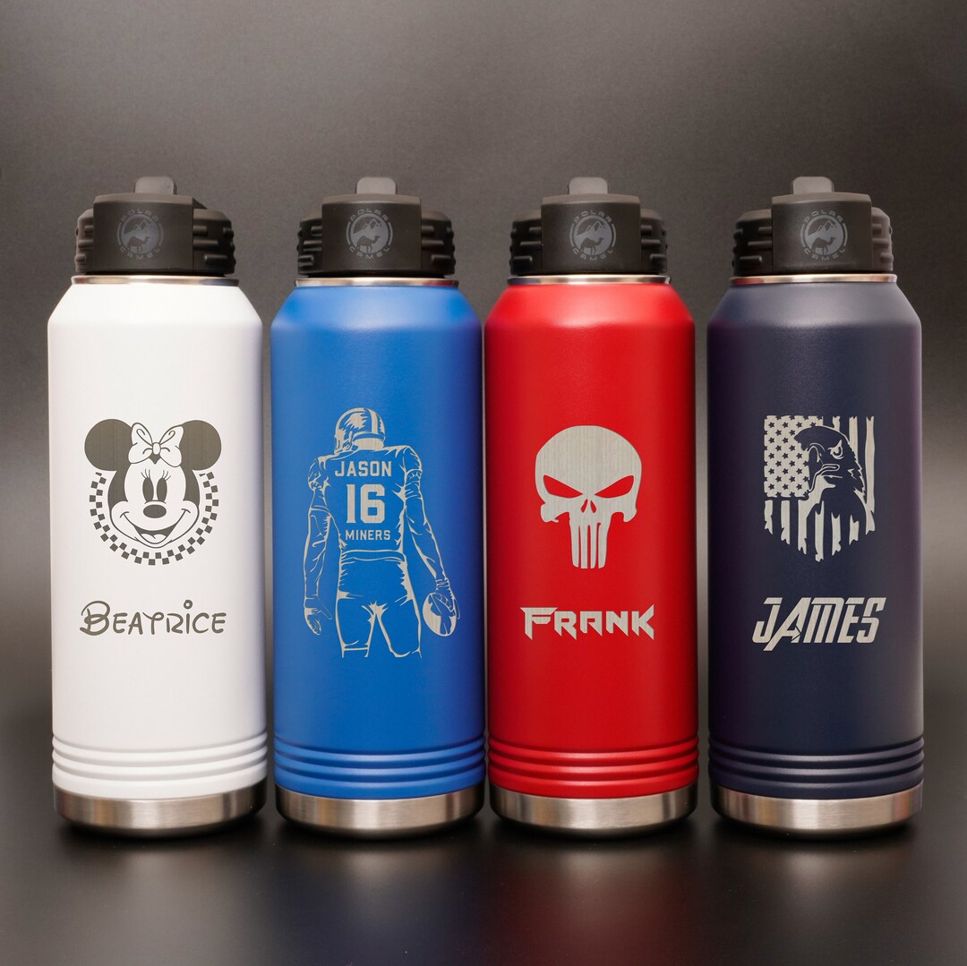 Custom Logo Laser Engraved Water Bottle, Custom Name Cup, Perosonalized ...