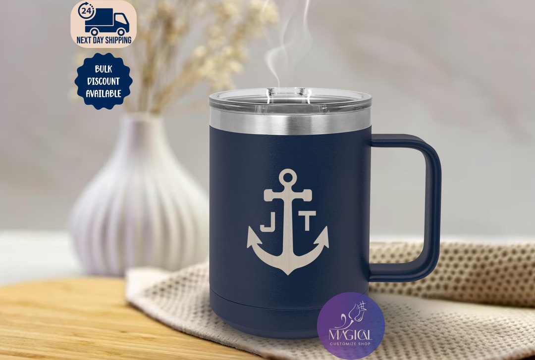 Personalized Laser Engraved Coffee Mug: Custom Logo 15 Oz Insulated Mug ...