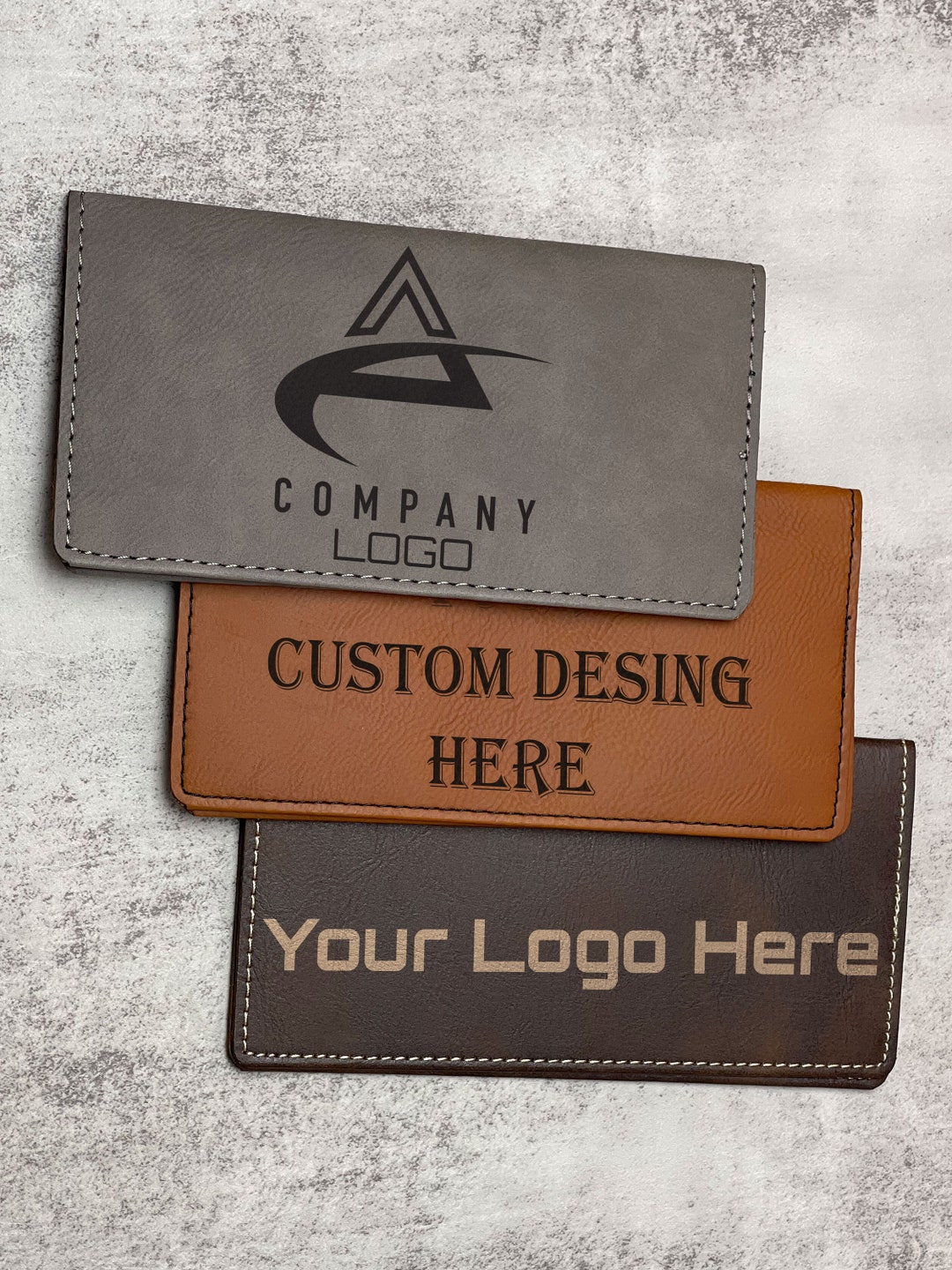 Custom Company Logo Checkbook Cover, Pesonalized Business Gifts Cover ...