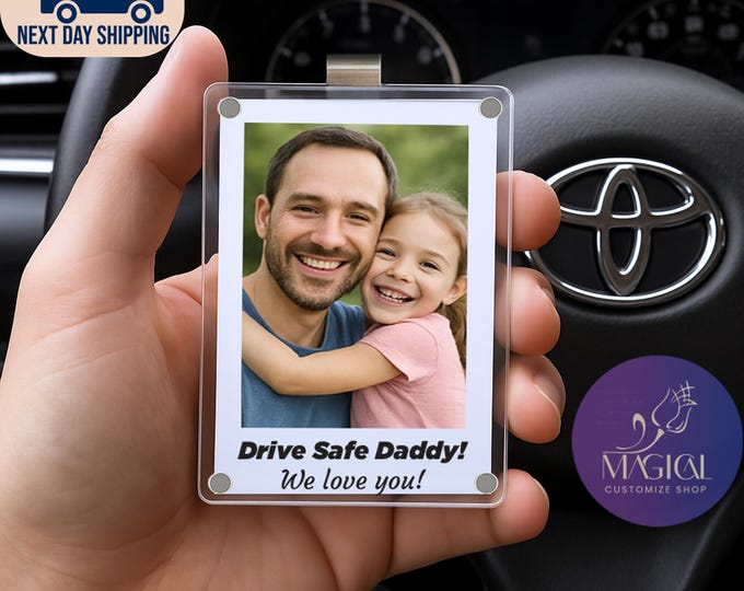 Personalized Car Visor Clip FREE PHOTO, Drive Safe Sun Visor Frame ...
