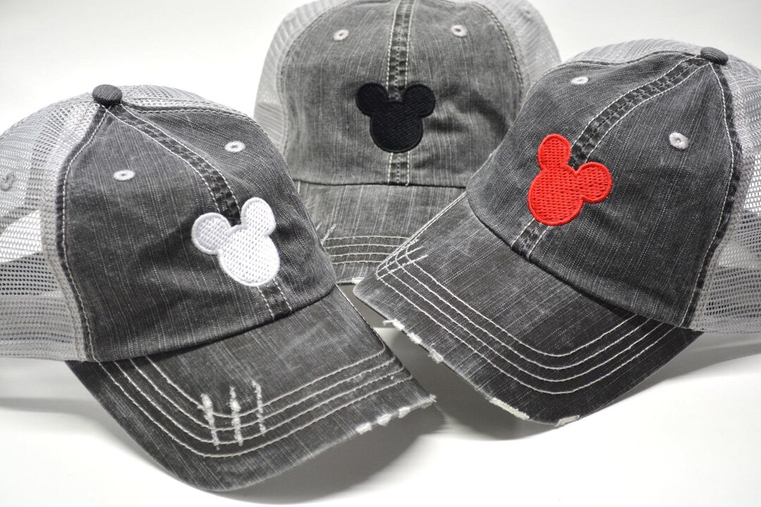 Mouse Ears Hat, Custom Embroidery Hat, DW Vacation Trucker Hat, Mouse ...