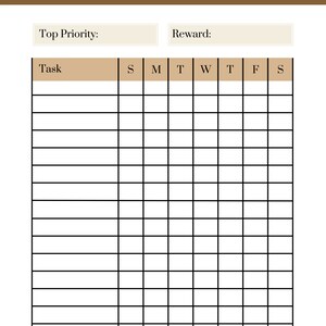 Modern Weekly Chore Chart, Neutral Chore Chart, Weekly Chore Chart ...
