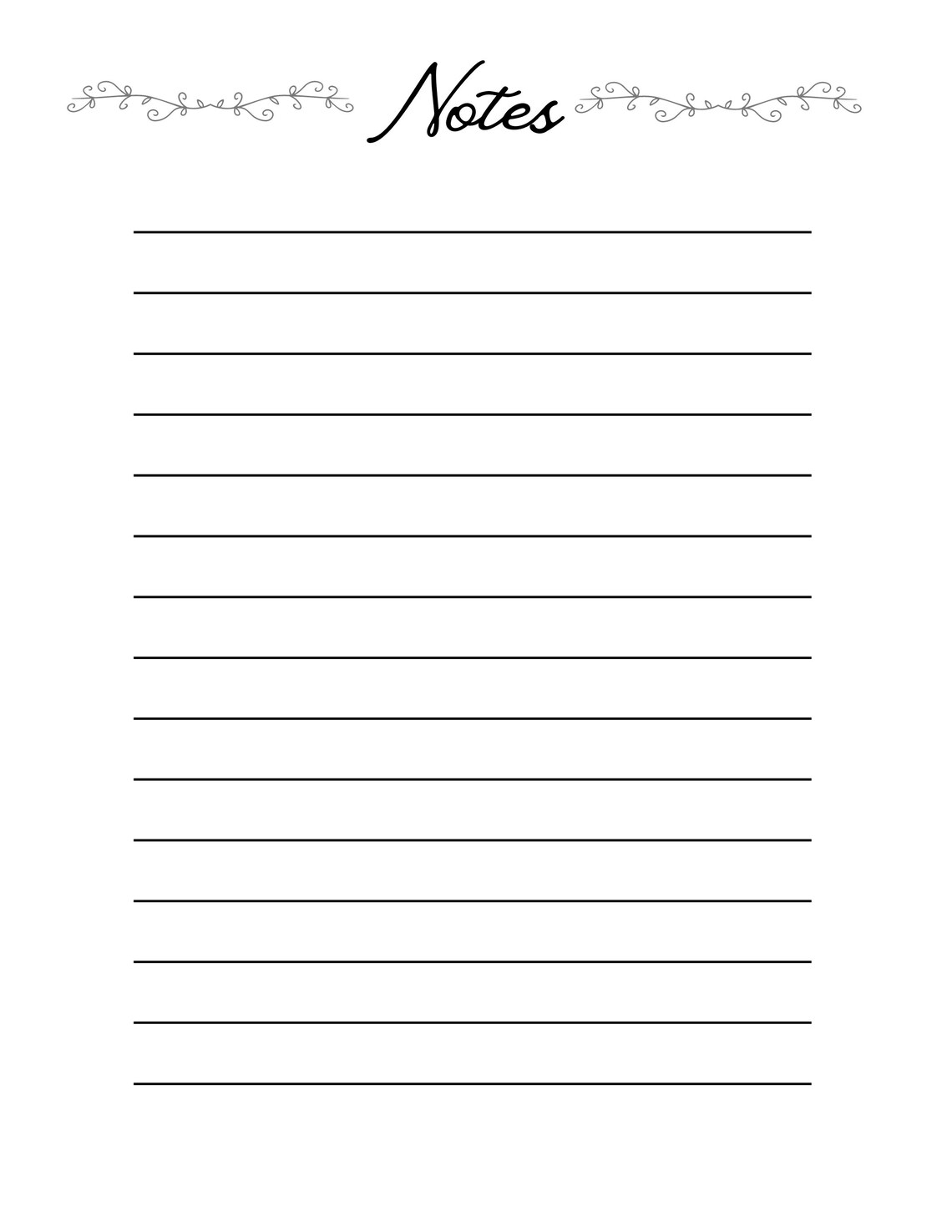 Class Notes, Notes, Note Sheet, Printable Note Sheet, Lined Note Paper ...