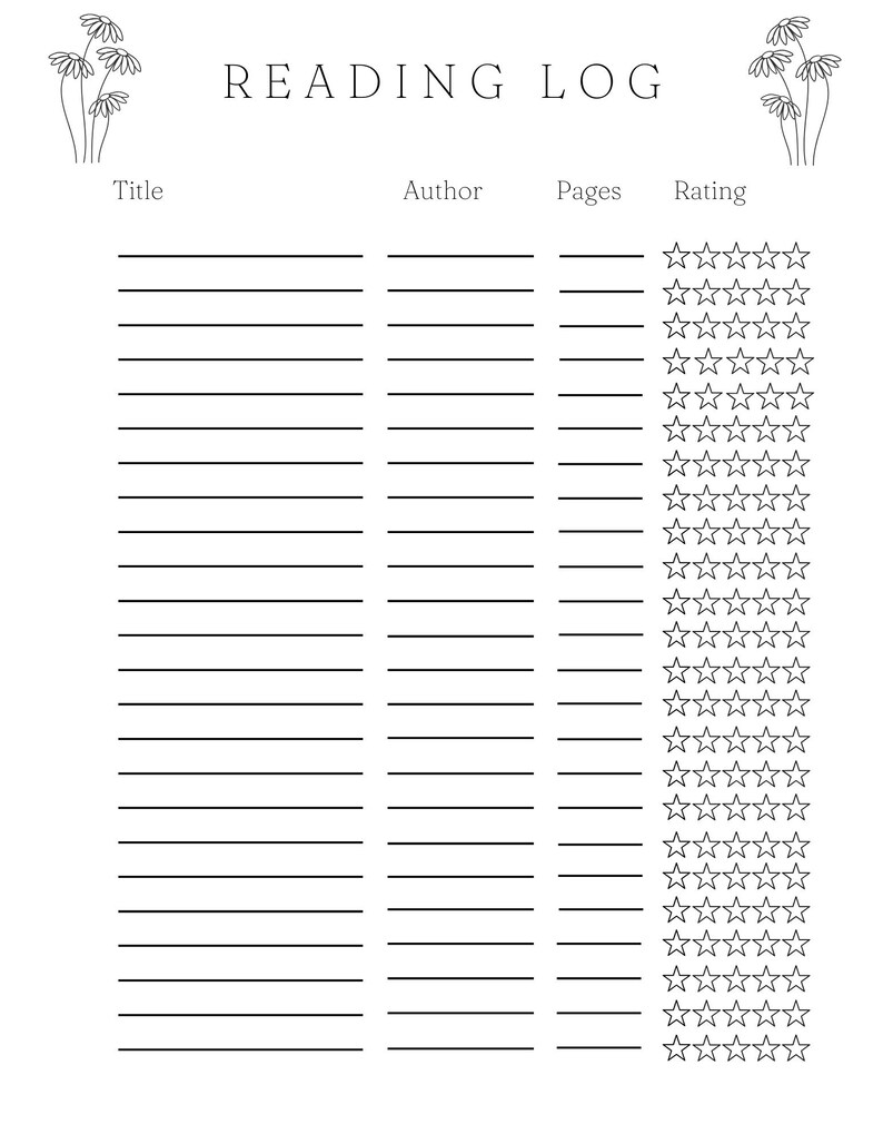 2025 Reading Log, Cute Reading Tracker, Aesthetic Reading Log ...