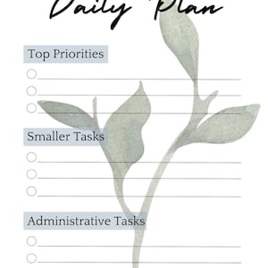 Daily Priority Planner | Printable Daily Planner | Simple Floral Daily ...