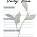Daily Priority Planner Printable Daily Planner Simple Floral Daily ...