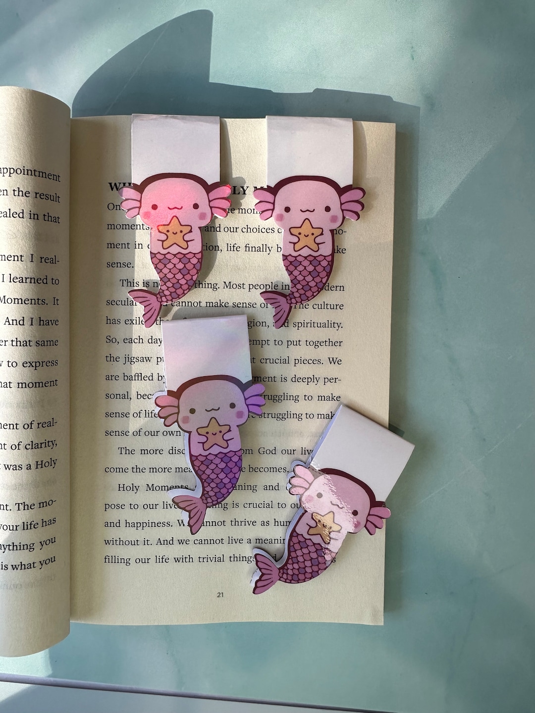 Axolotl Bookmark, Mermaid Axololt Bookmark,cute Kawaii Bookmark ...