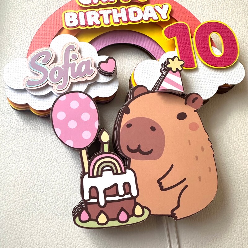 Capybara Birthday Cake Topper - Etsy