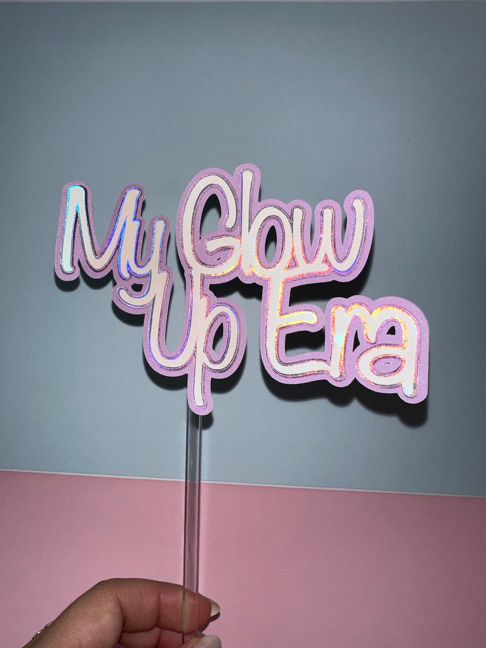 Party Decor Cake Topper, Birthday Glow up Era Cake Topper, Cardstock ...