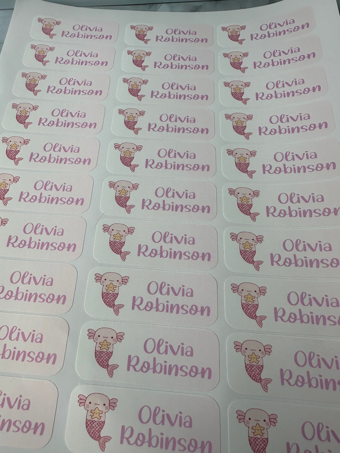 Adorable Axololt Label, Party Decor Label, Axolotl Mermaid Valentine ...