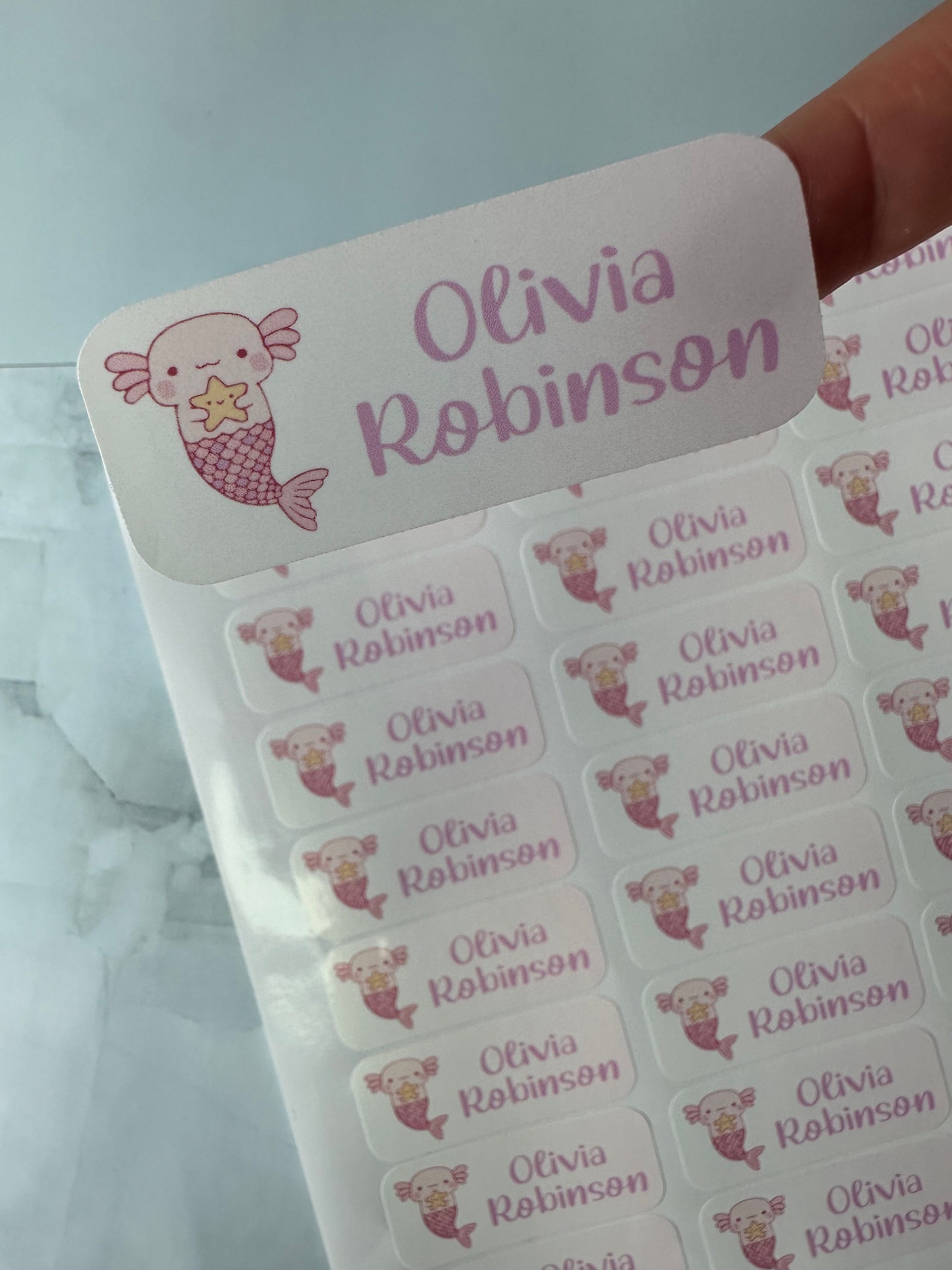 Adorable Axololt Label, Party Decor Label, Axolotl Mermaid Valentine ...