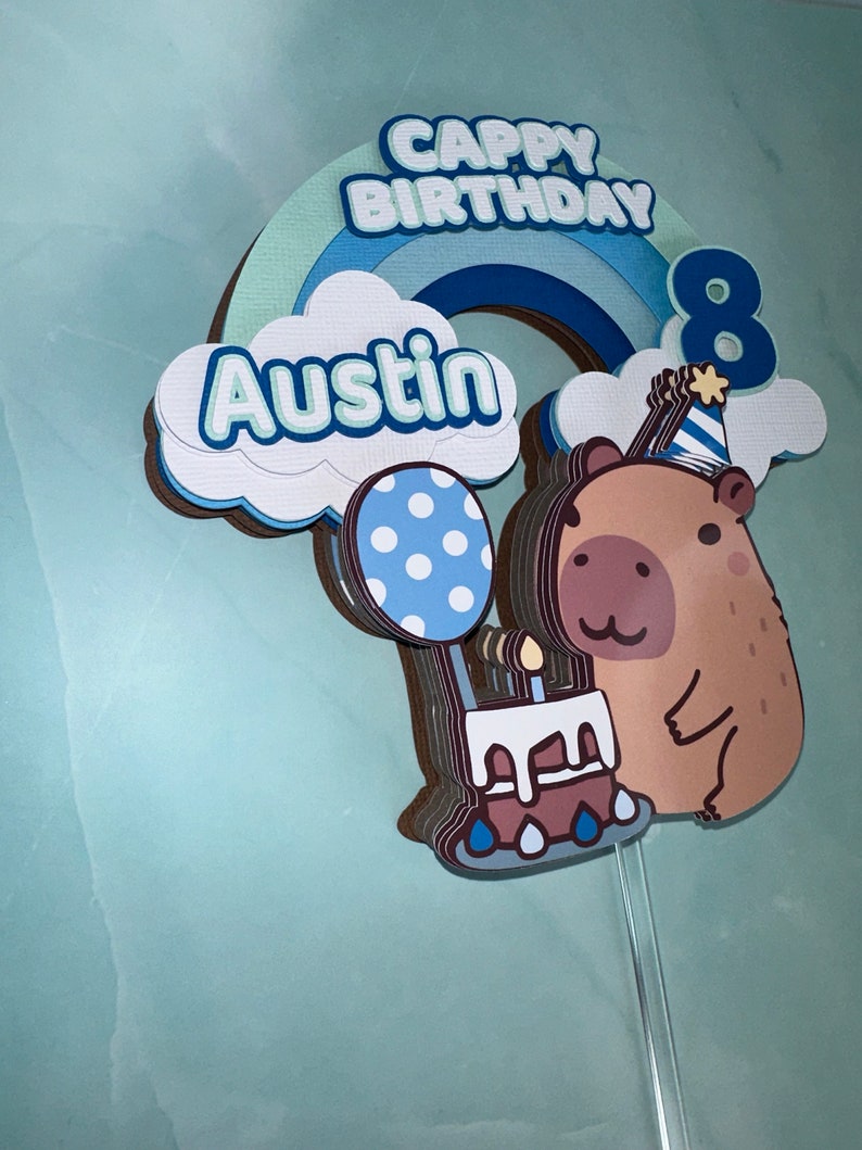 Capybara Cake Topper Boy,capybara Party,capy Birthday,capybara Birthday ...