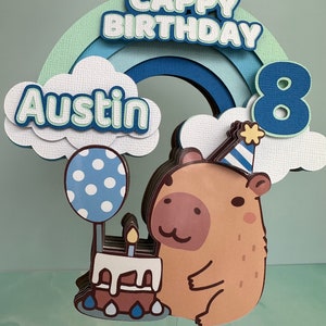 Capybara Cake Topper Boy,capybara Party,capy Birthday,capybara Birthday ...
