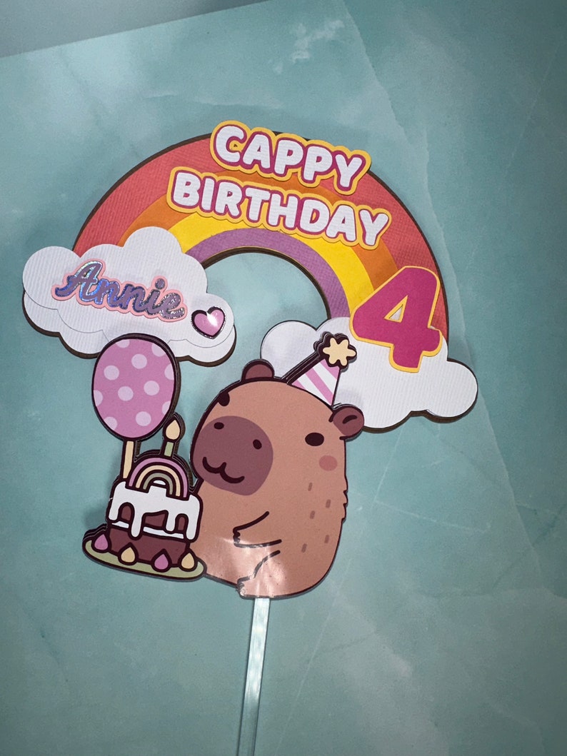 Capybara Cake Topper,capybara Birthday,capybara Party,capybara Cupcake ...