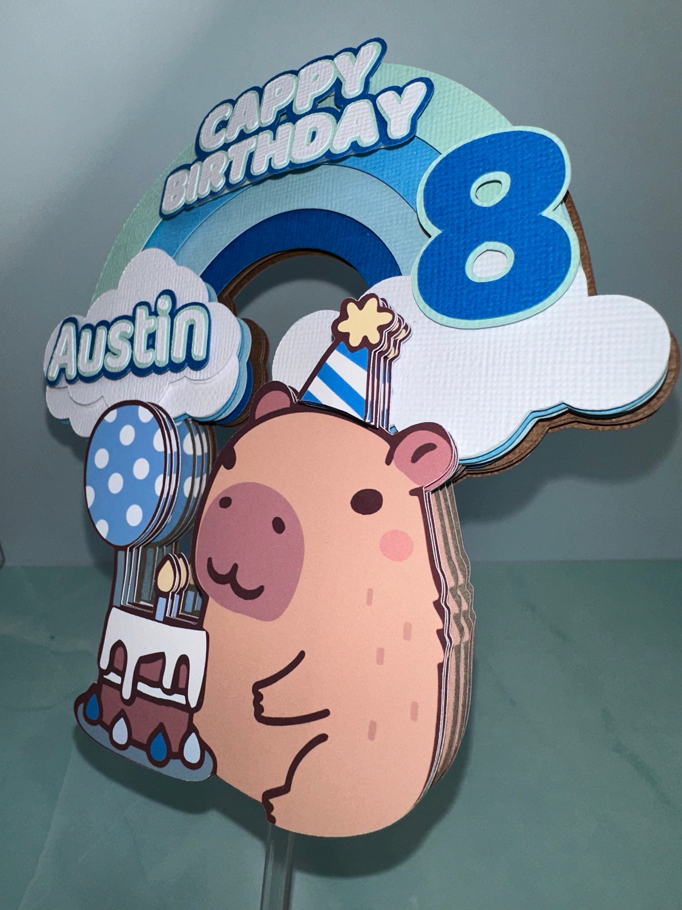 Capybara Cake Topper Boy,capybara Party,capy Birthday,capybara Birthday ...