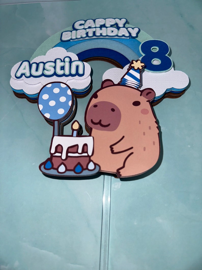 Capybara Cake Topper Boy,capybara Party,capy Birthday,capybara Birthday ...