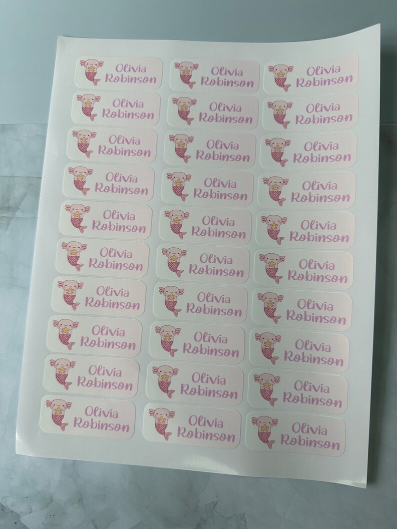 Adorable Axololt Label, Party Decor Label, Axolotl Mermaid Valentine ...