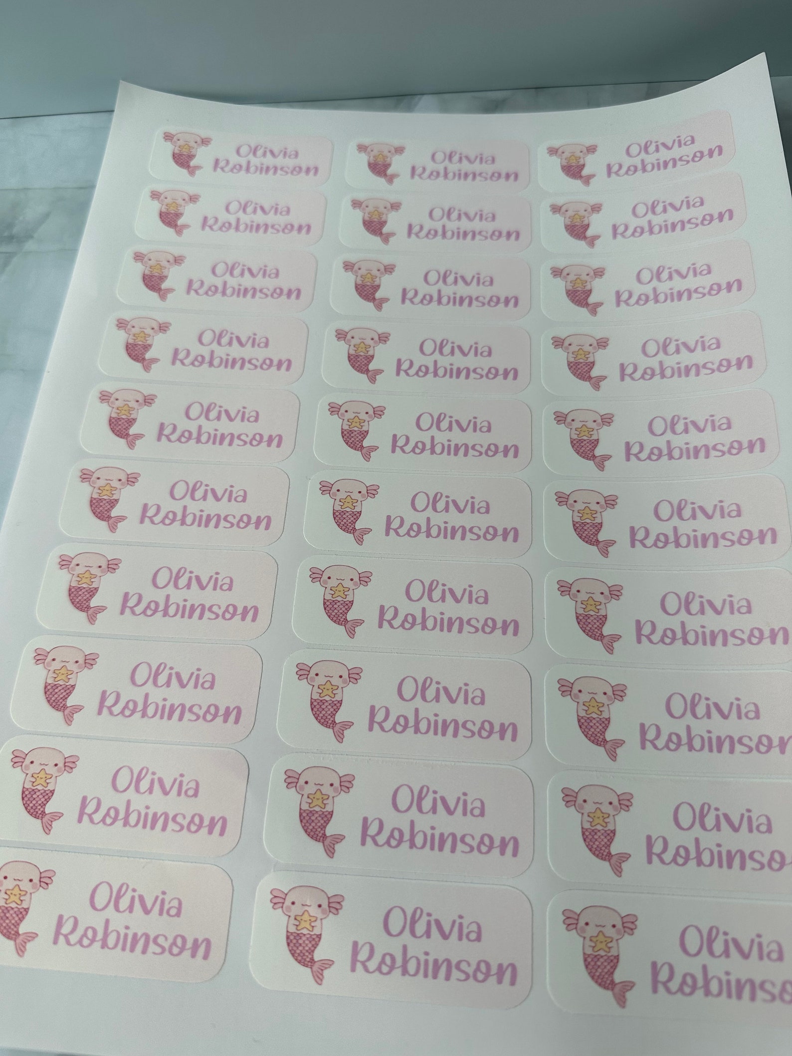 Adorable Axololt Label, Party Decor Label, Axolotl Mermaid Valentine ...