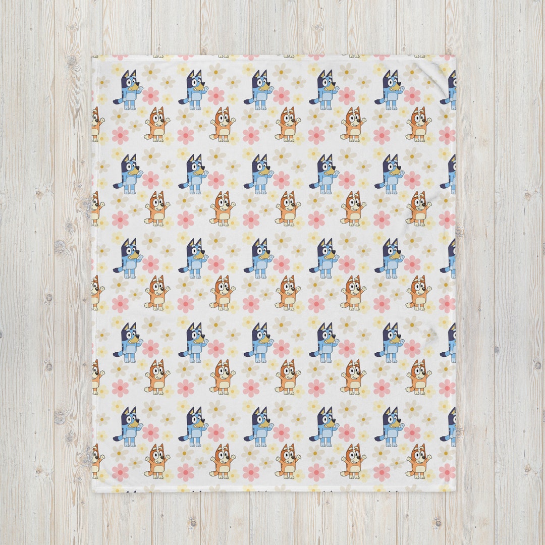 Bluey and Bingo Inspired Blanket, Kids Throw Blanket, Cozy Blue Blanket ...