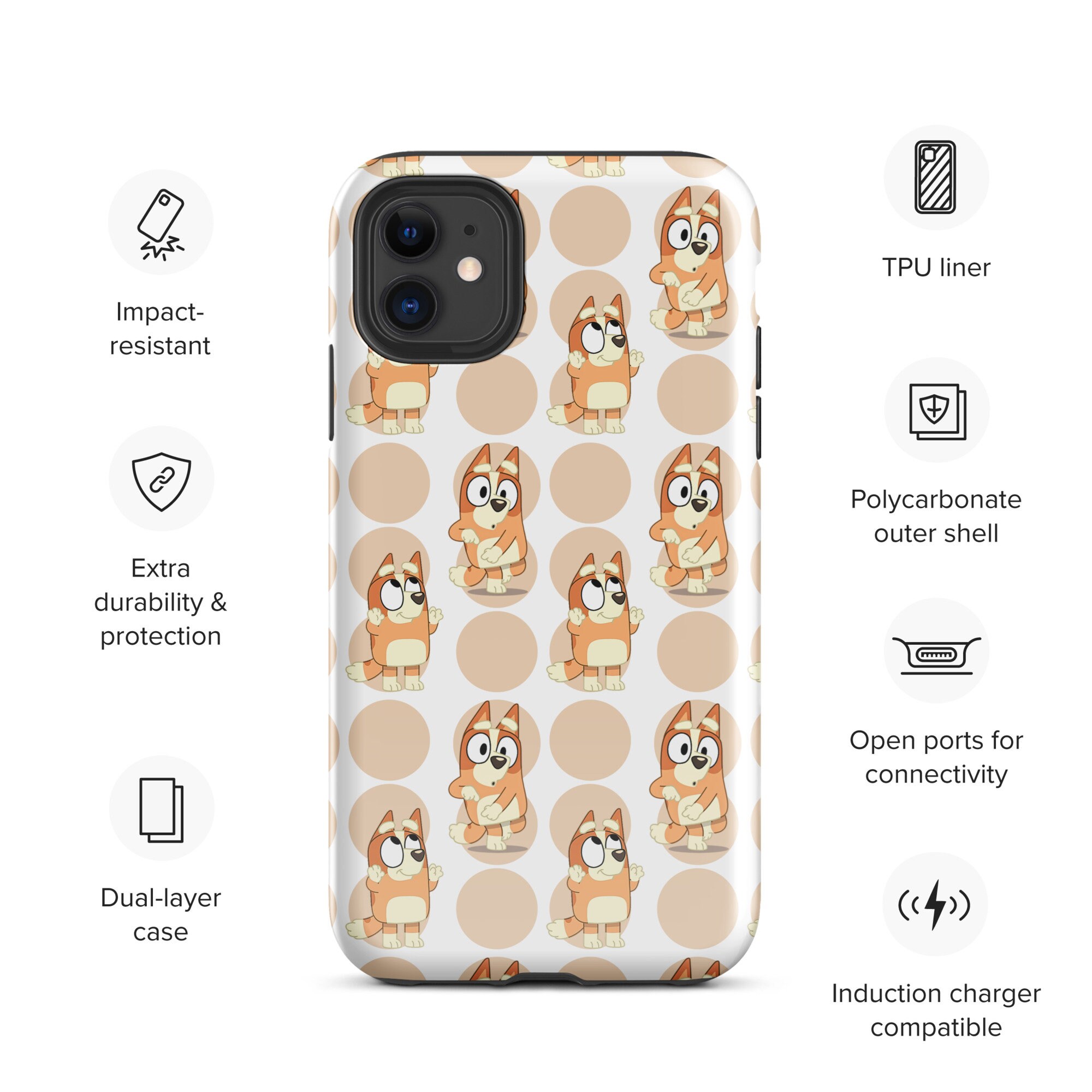 Bluey and Bingo iPhone Case, Cartoon Character Phone Cover, Kids Phone ...
