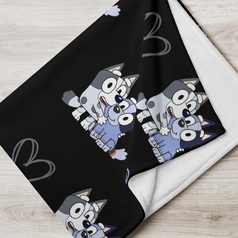 Bluey and Bingo Inspired Blanket, Kids Throw Blanket, Cozy Blue Blanket ...