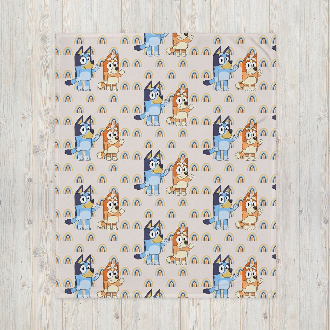 Bluey and Bingo Inspired Blanket, Kids Throw Blanket, Cozy Blue Blanket ...