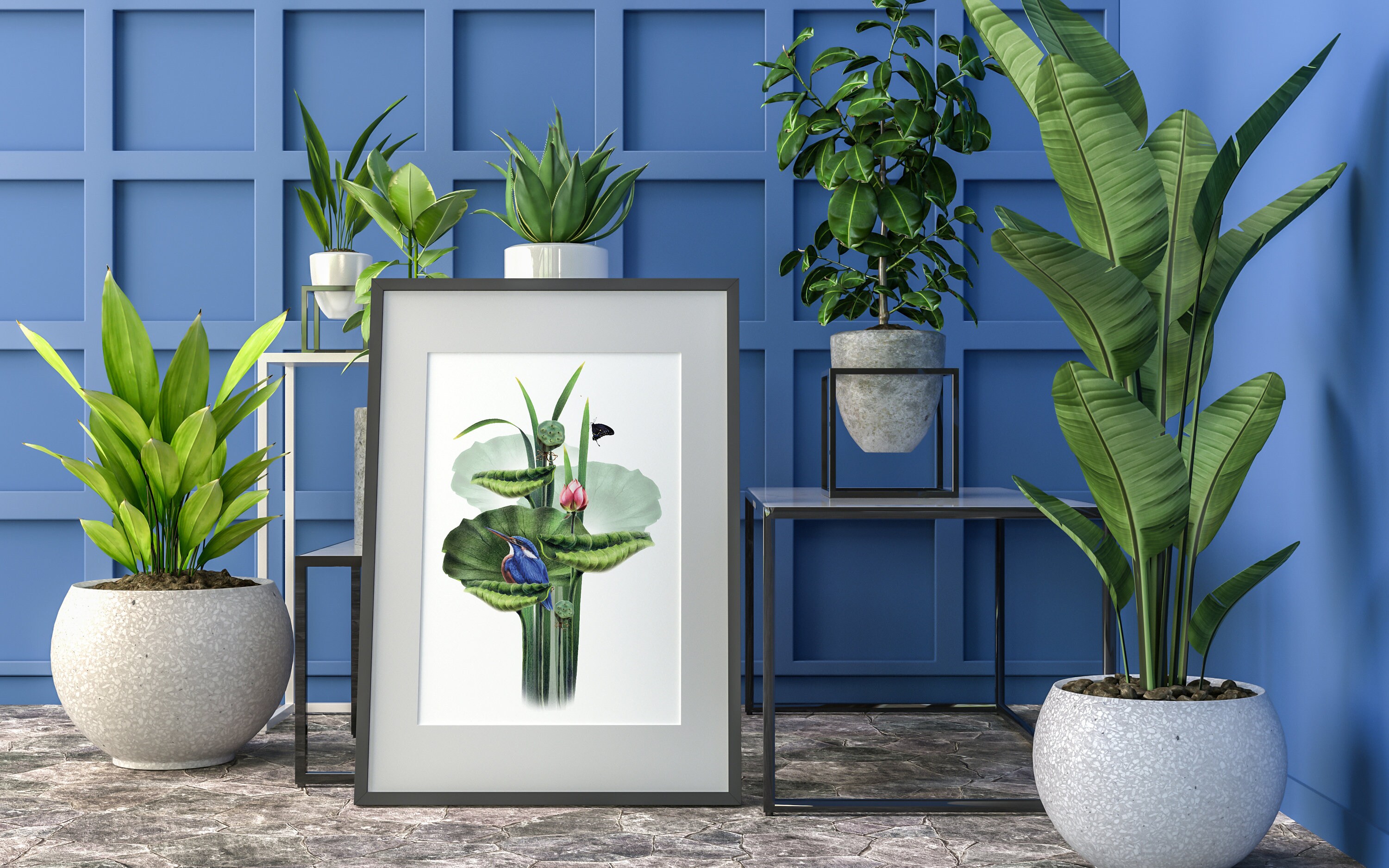 Bouquet Lotus Leaves Bud Kingfisher Bird, Kingfisher Bird, Bouquet ...