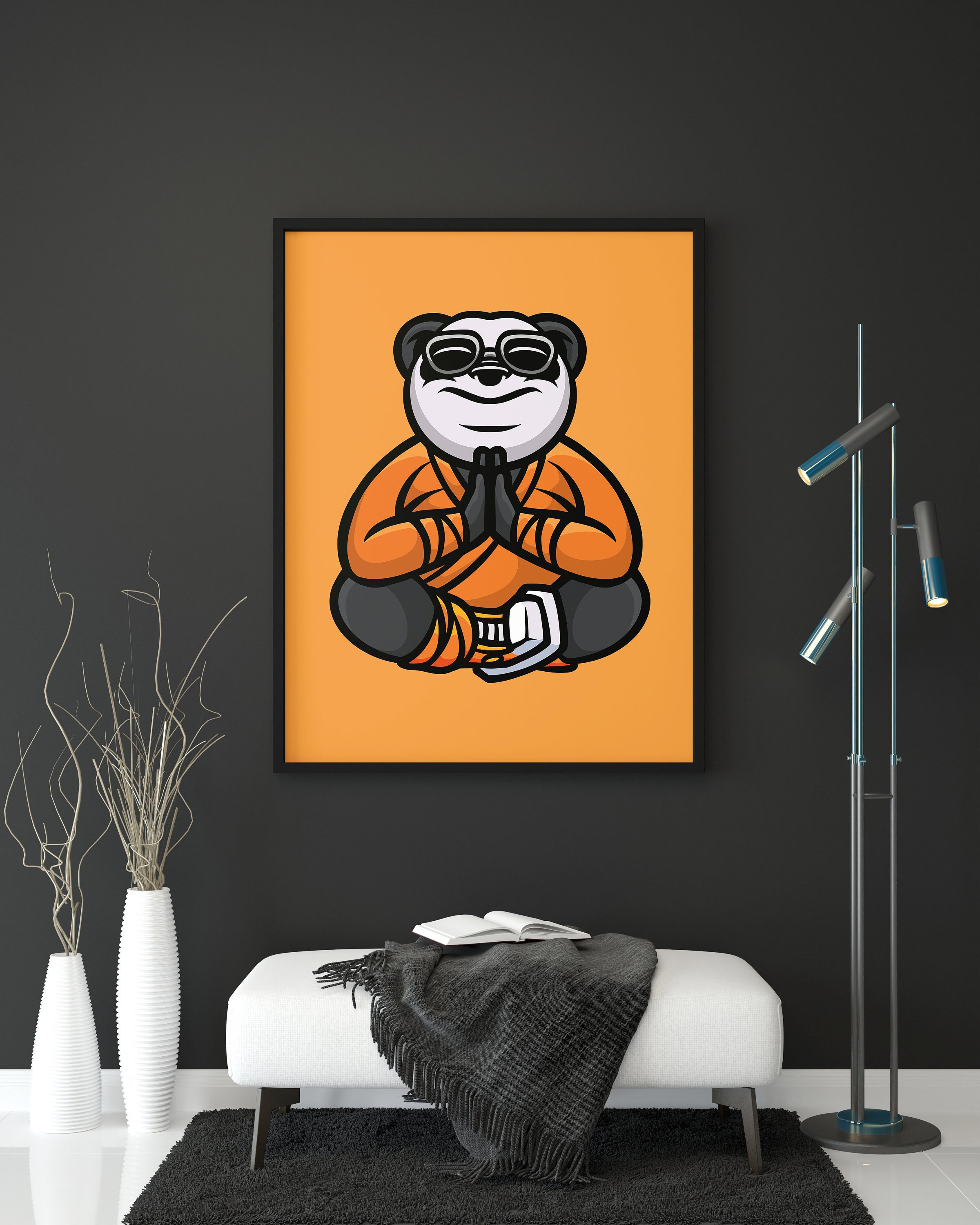 Yoga Poster, Meditation Panda Poster, Panda Print, Panda Meditation ...