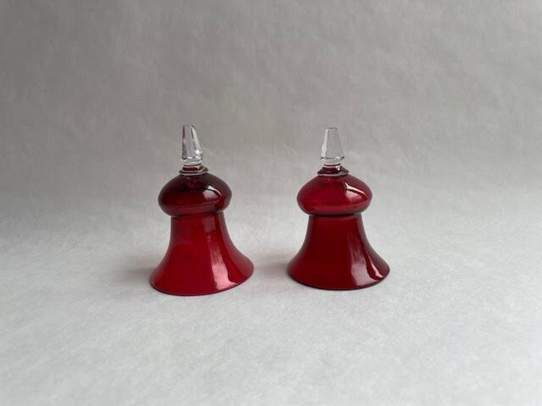 Rare Pair of Victorian Cranberry Glass Candle Snuffers - Etsy