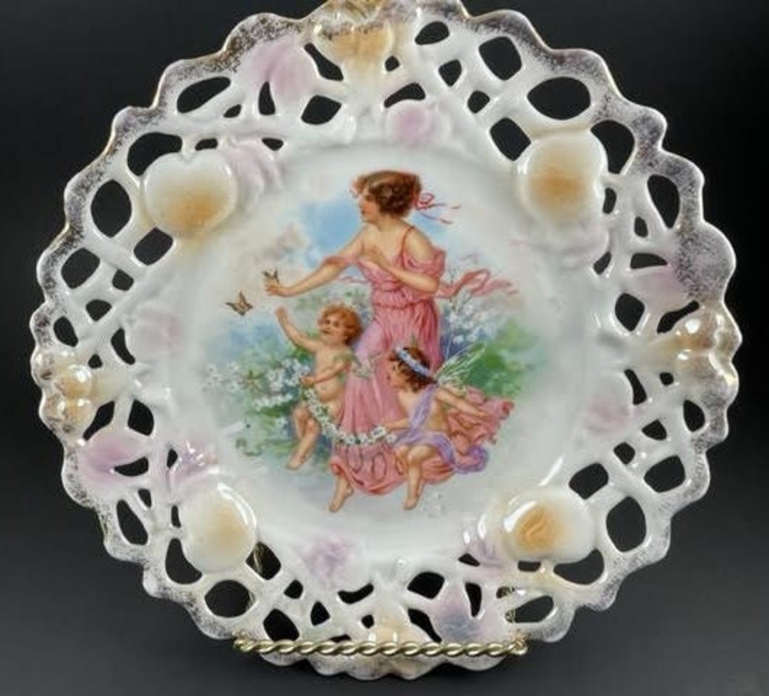 Antique Victorian German Reticulated White Porcelain Plate With ...