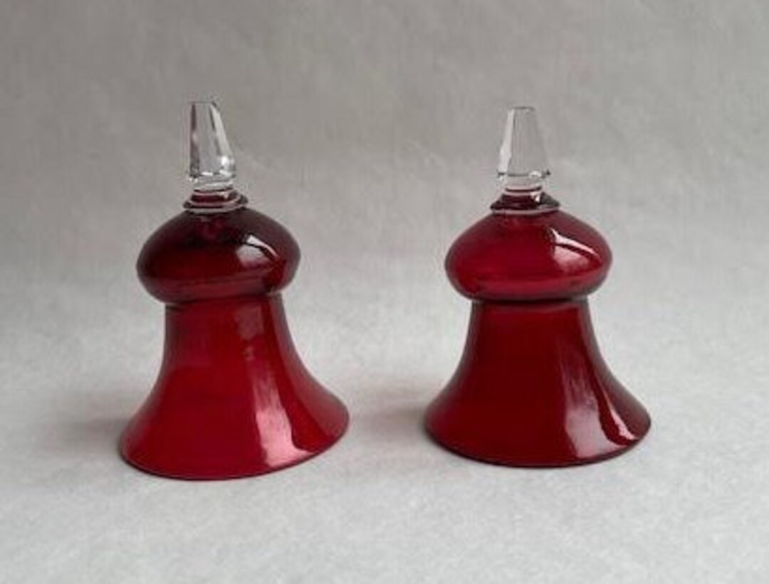 Rare Pair of Victorian Cranberry Glass Candle Snuffers - Etsy