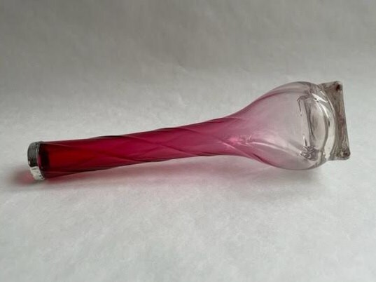Victorian Cranberry and Clear Glass Silver Rimmed Bud Vase - Etsy