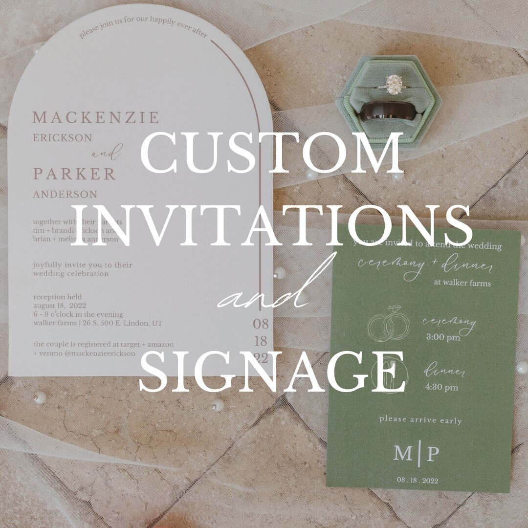 CUSTOM Invitations & Signage Design - Etsy