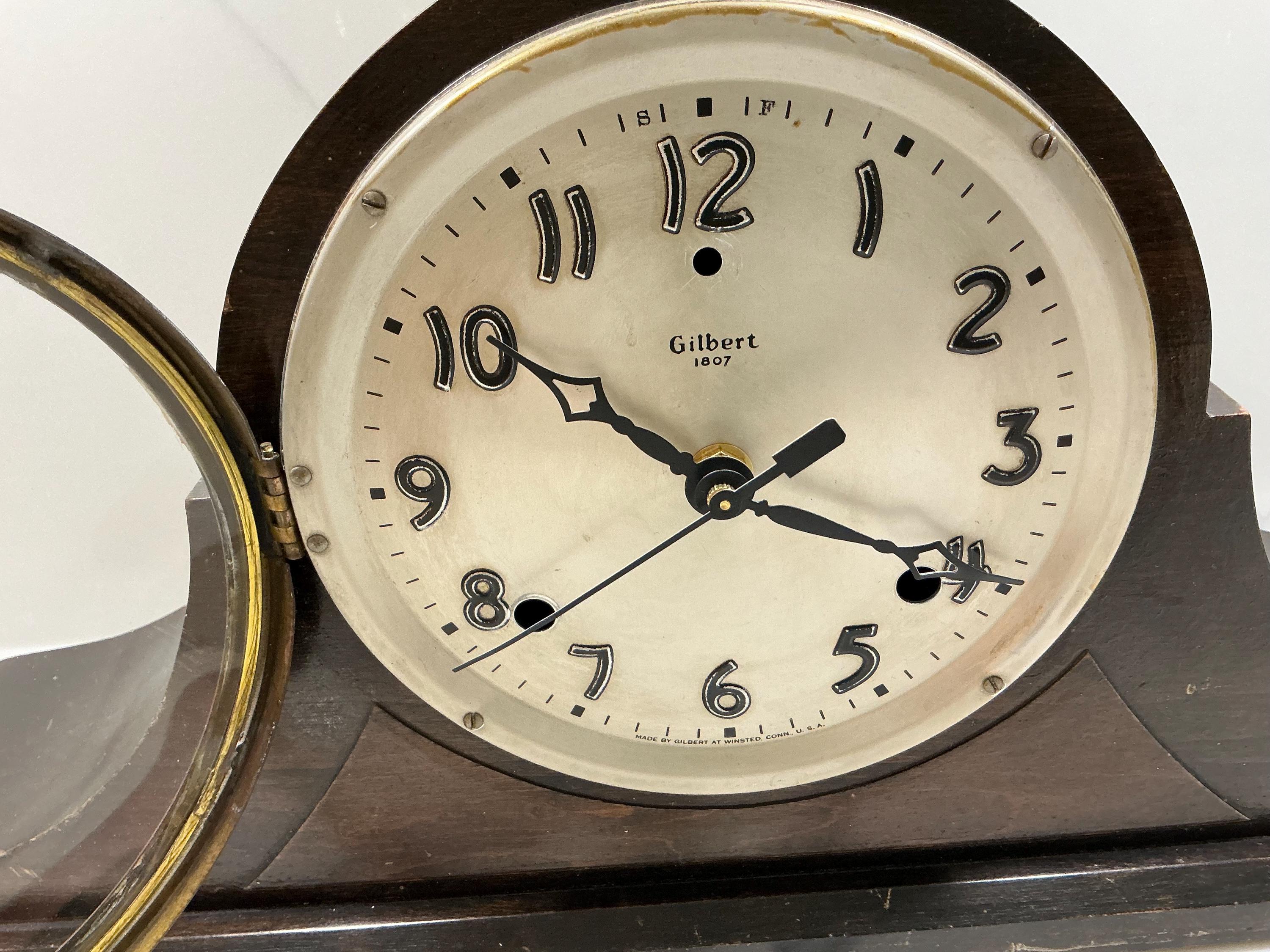 Vintage 1807 Gilbert Wooden Mantel Clock - Etsy