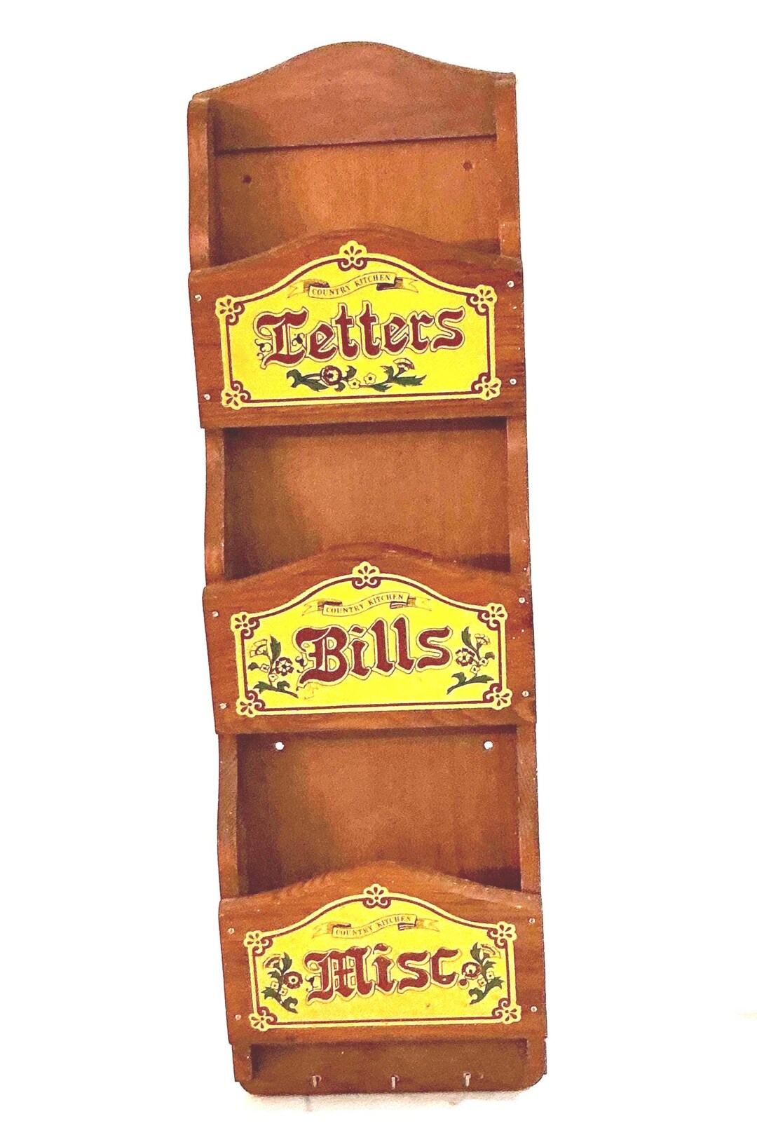 Vintage Wooden Mail and Bills, Key Hooks Organizer - Etsy