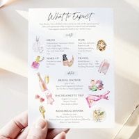 Editable Bridesmaid Expectations Card, Bridesmaid Info Card for ...