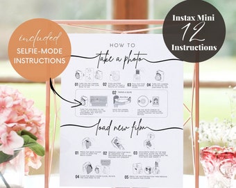 Editable Instax Mini 12 Polaroid Camera Instruction Sign How - Etsy