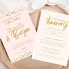 Bach and Boujee Invitation and Itinerary Timeline, Pink and Gold ...