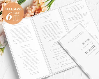 Eucalyptus Catholic Wedding Mass Program (full Mass), Trifold Catholic ...