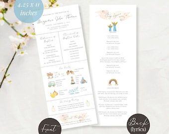 Baby Boy Baptism Program Template, Unique Catholic Baptism Ceremony ...