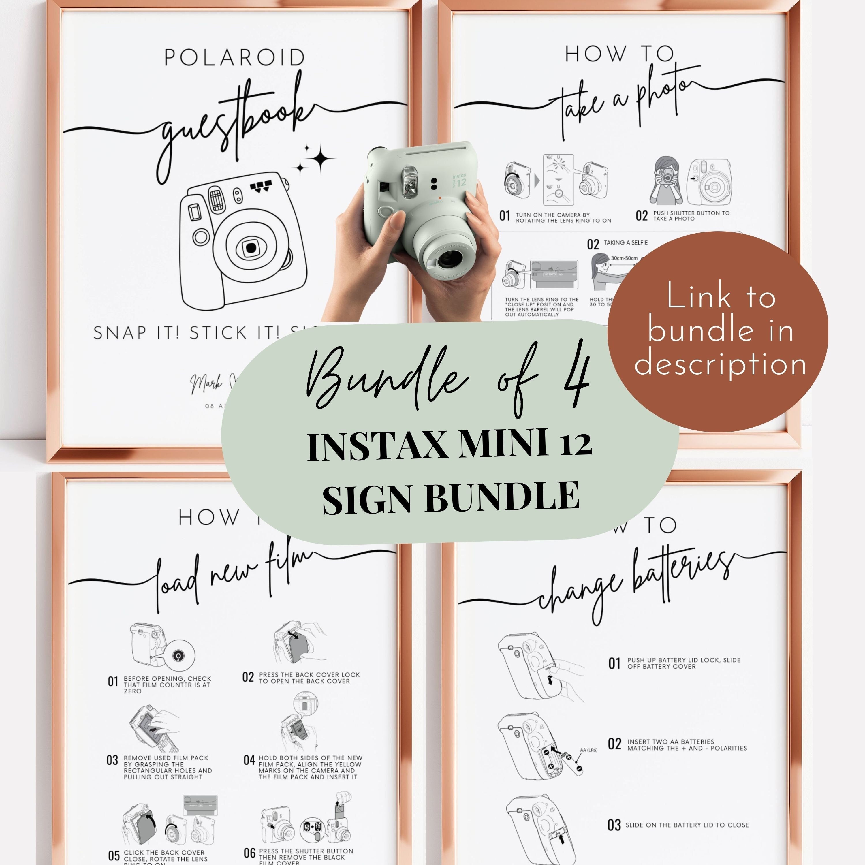 Instax Mini 12 Polaroid Instruction, How to Take a Photo, Photobooth ...
