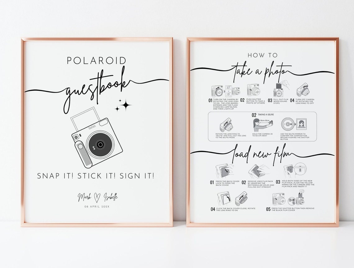 Instax Square SQ1 Instructions and Camera Guestbook Sign Bundle ...