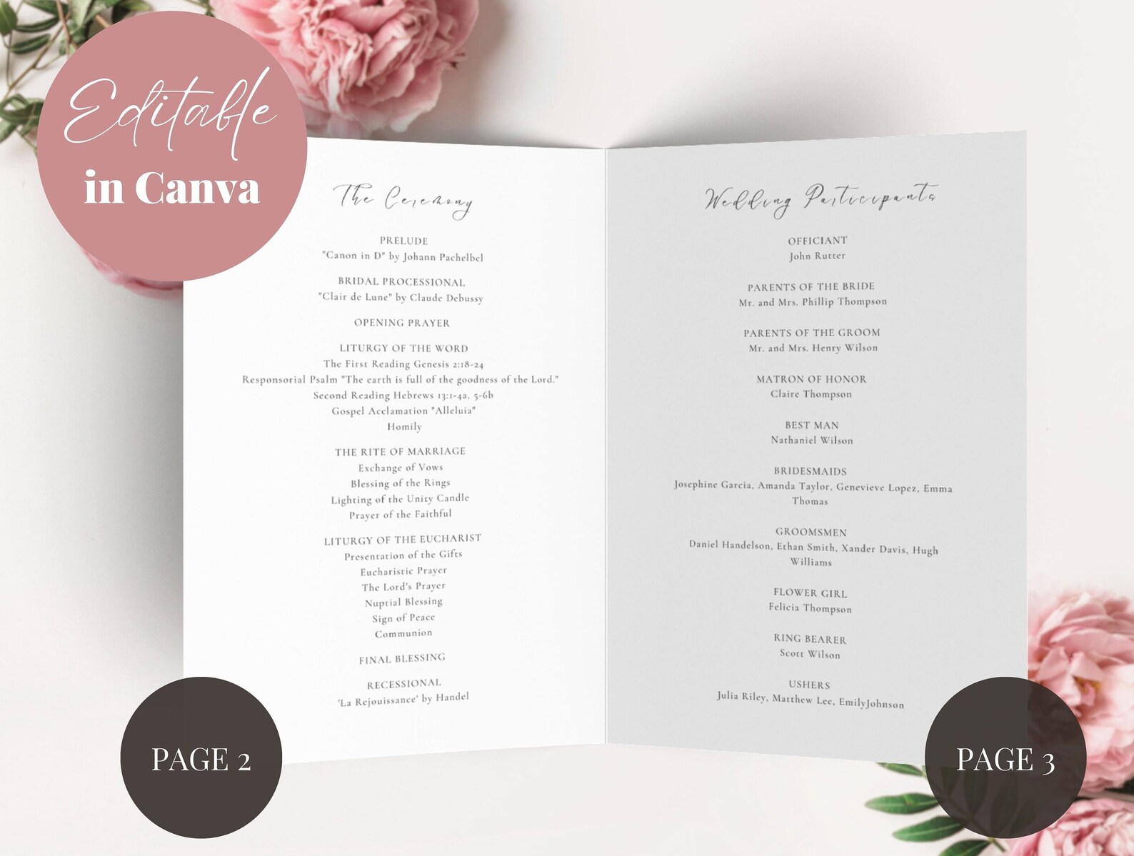 Monogram Catholic Wedding Mass Program Booklet, Catholic Wedding ...