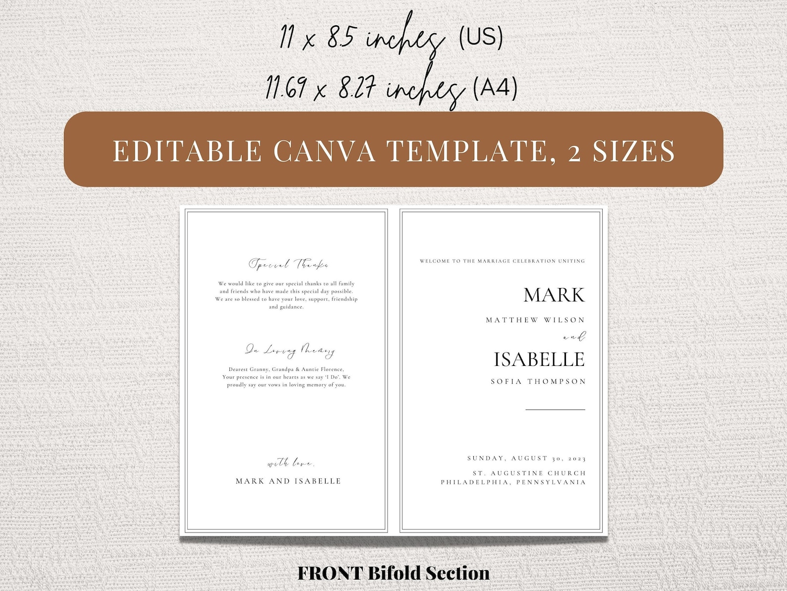 Elegant Catholic Wedding Mass Program Booklet, Catholic Wedding Program ...