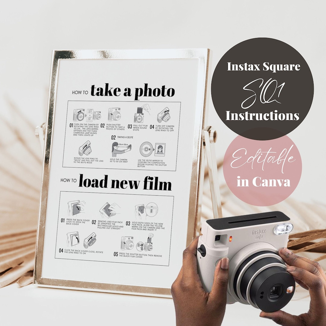 Editable Instax Square SQ1 Polaroid Instruction, Instax Instructions ...