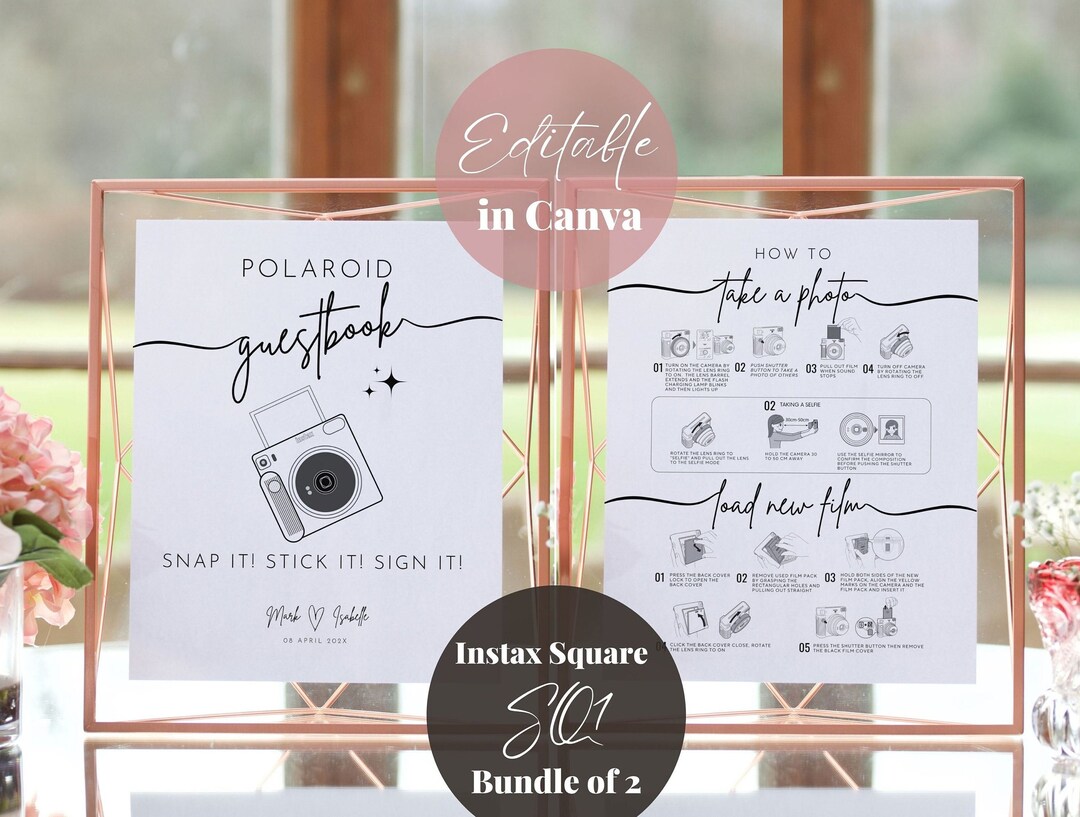 Instax Square SQ1 Instructions and Camera Guestbook Sign Bundle ...