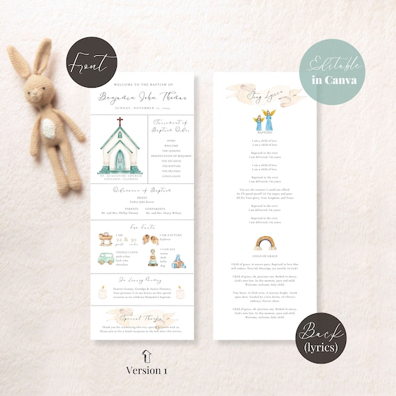 Catholic Baptism Program Template Baptism Program LDS | Baptism