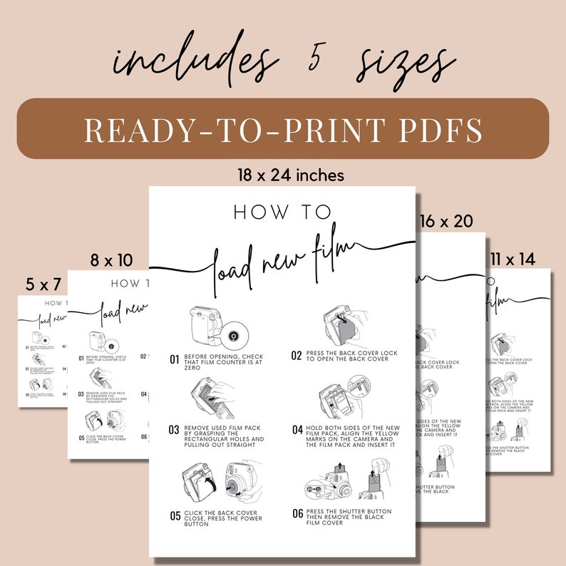 How to Load New Film Instax Guest Book Sign Instax Mini 9 - Etsy