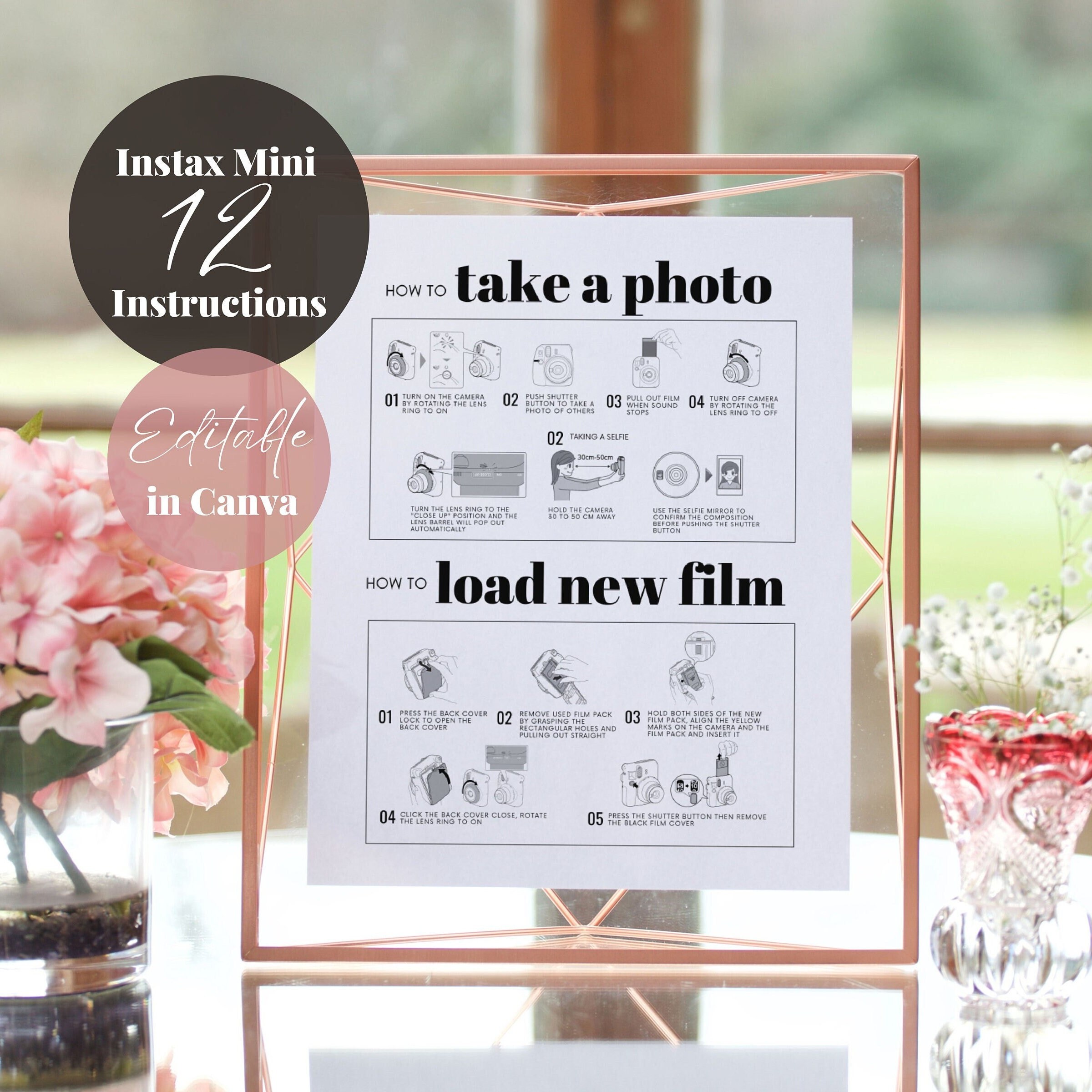 Editable Instax Mini 12 Polaroid Instruction Instax - Etsy