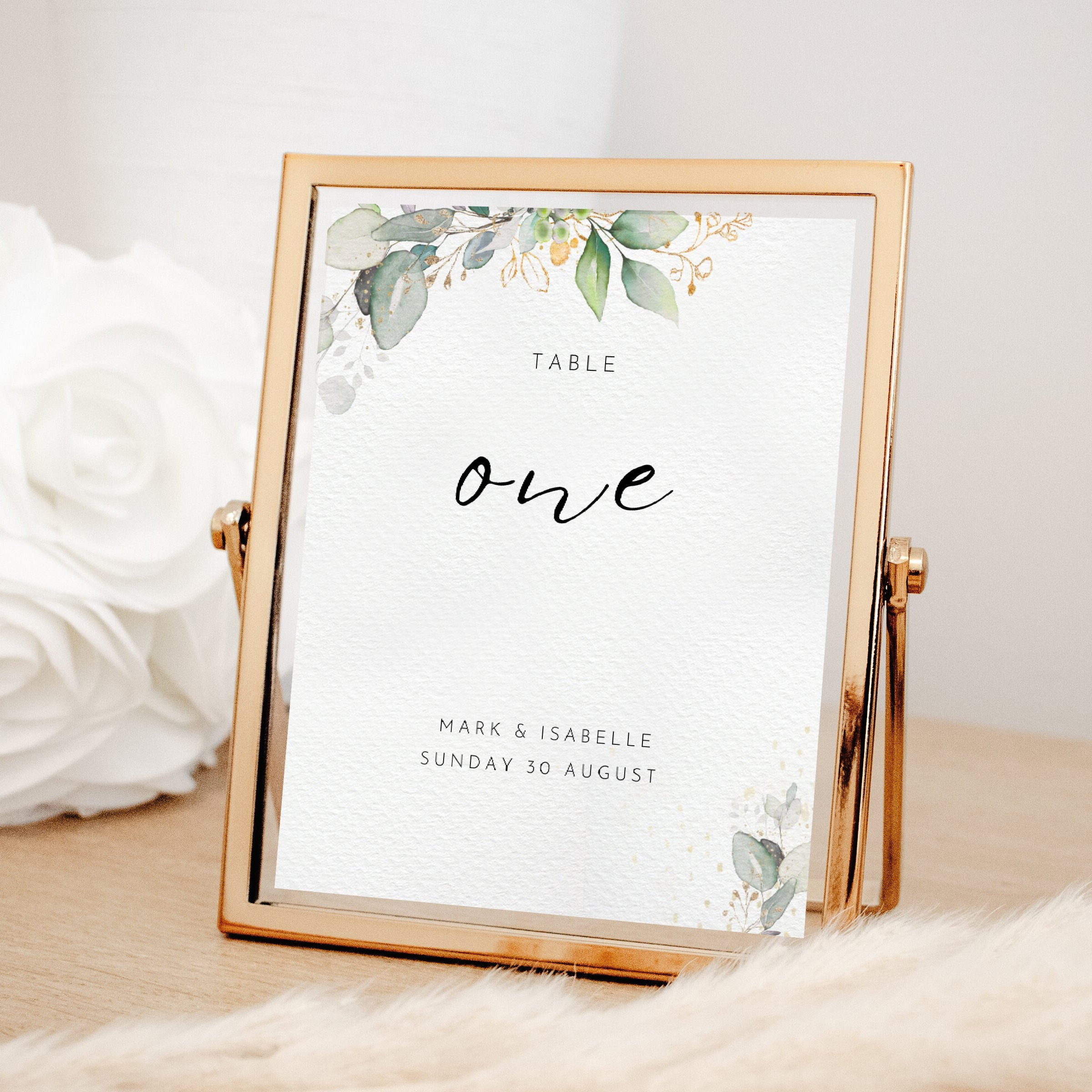 Eucalyptus Seating Chart Wedding Table Numbers Template Bundle, Large ...